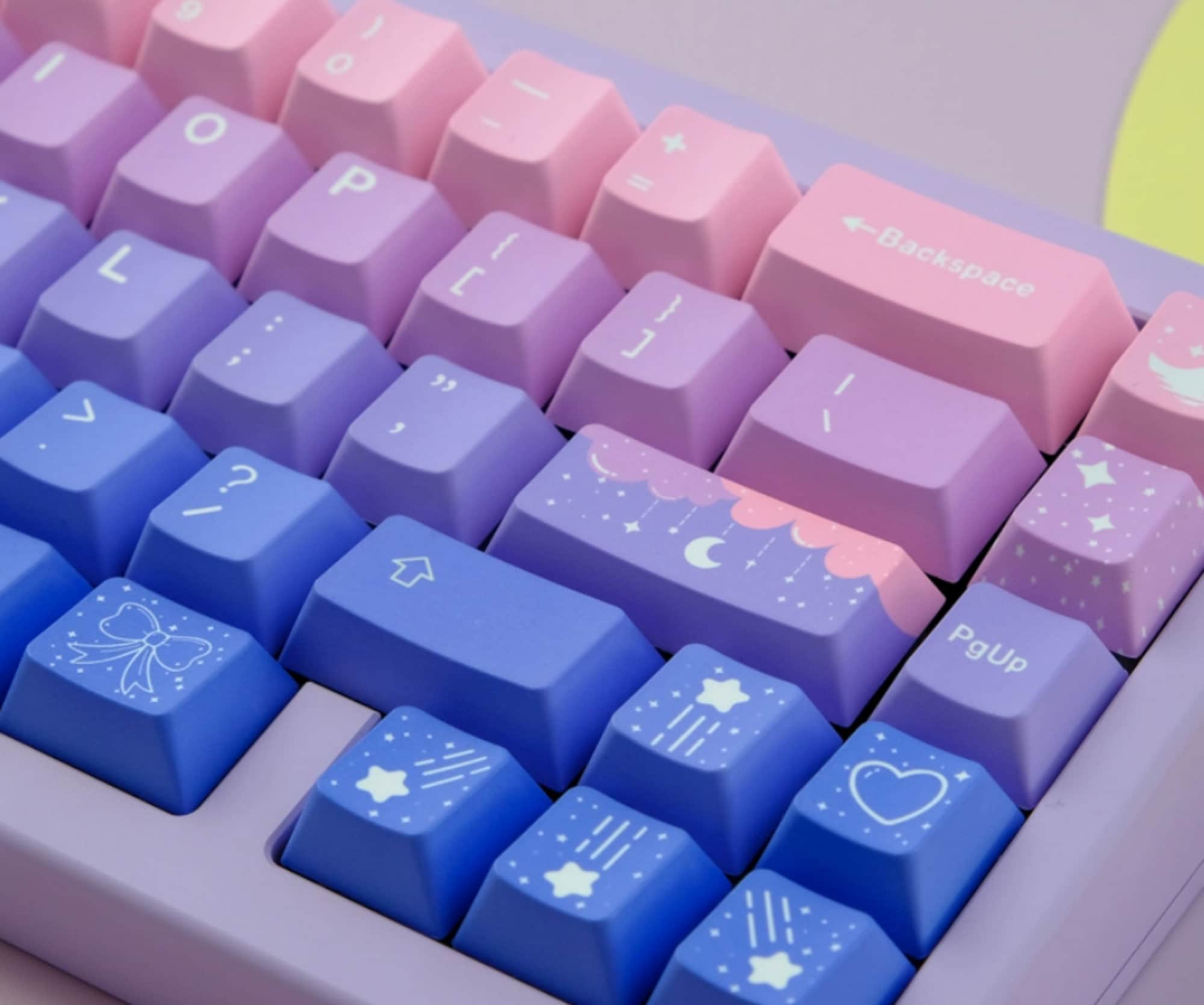 136PCS Star Moon Keycaps Setpink Girlish Keycapcute Keycap - Etsy