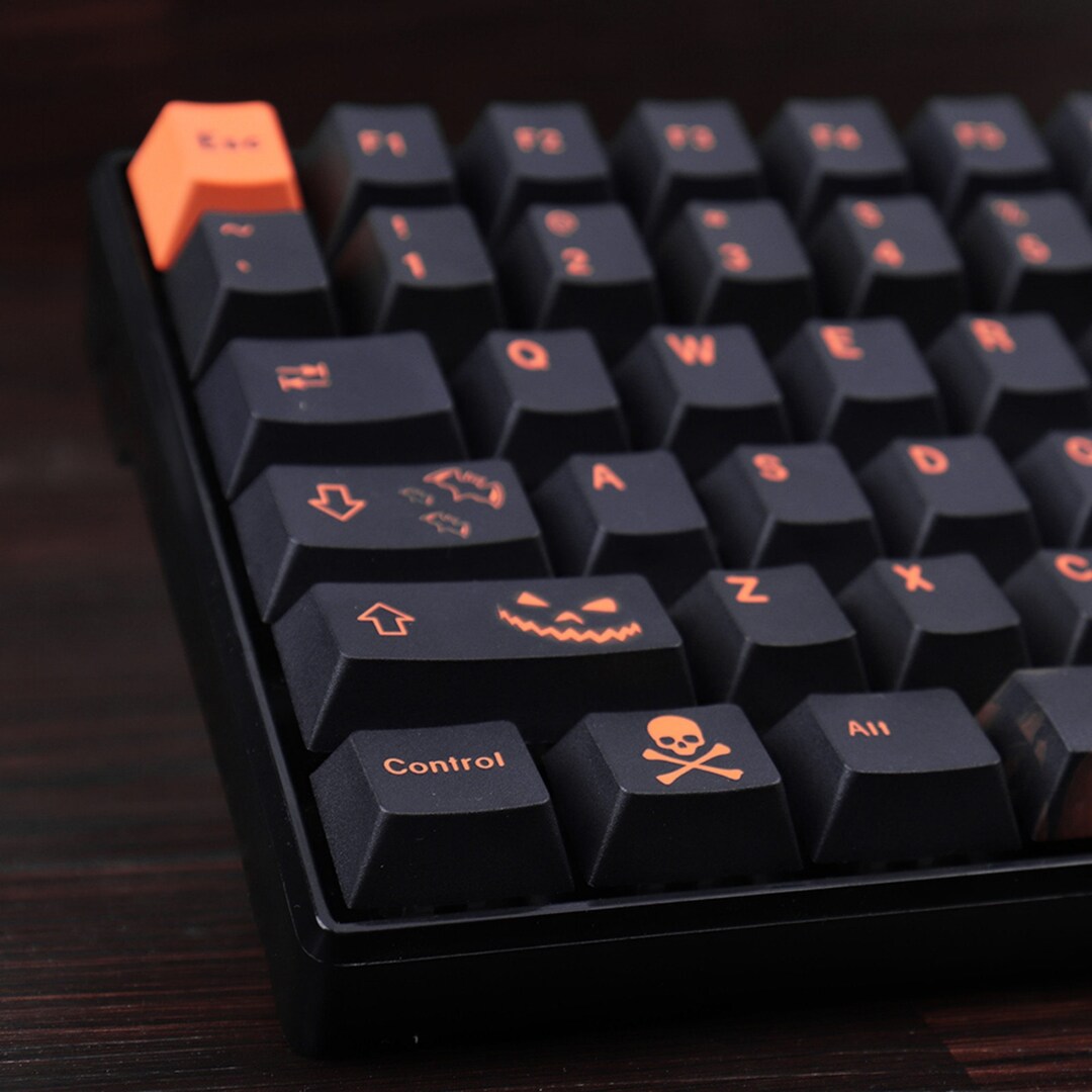 129PCS Halloween Theme Keycap Set,black Ghost Keycap,cherry Keycap,pbt ...