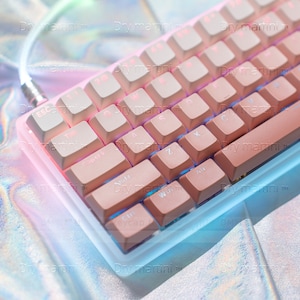 127keys Pink Gradient Theme Keycap Set,top Print Backlit Keycap,mda ...