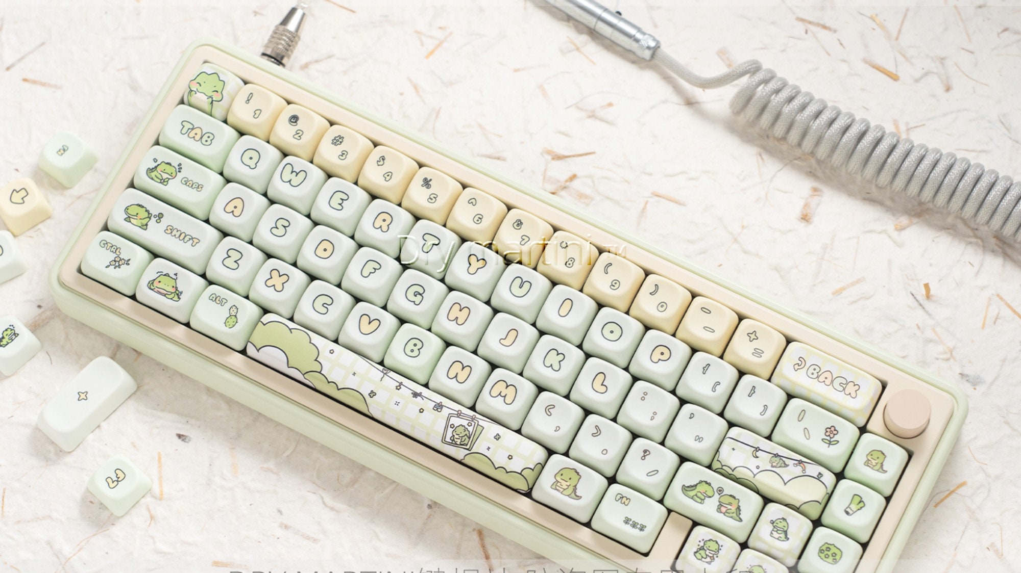 142PCS Dinosaur Theme Keycap Setcute Keycapgreen Keycappbt - Etsy