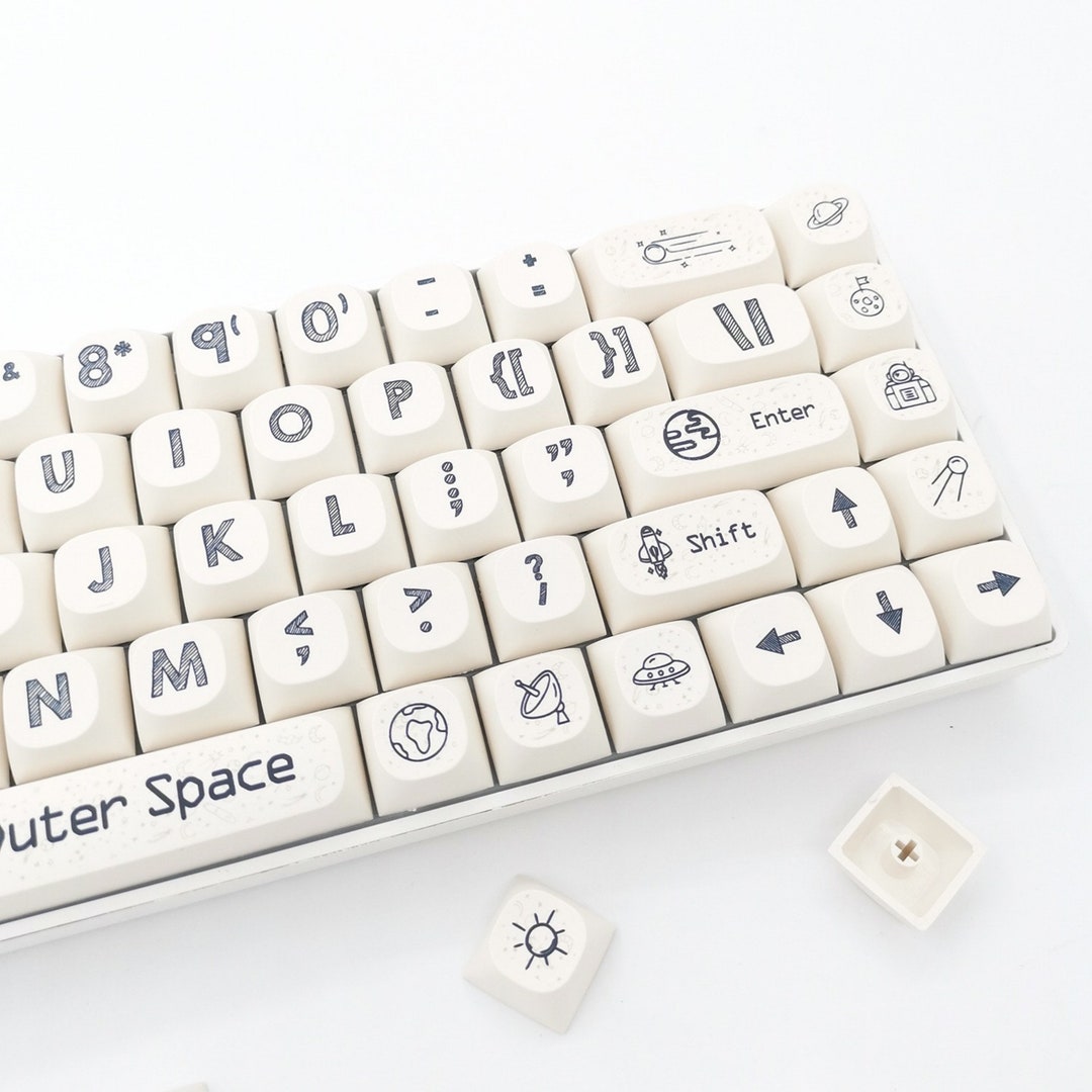 119PCS Outer Space Graffiti Theme Keycap Set,white Keycap,ma Profile ...