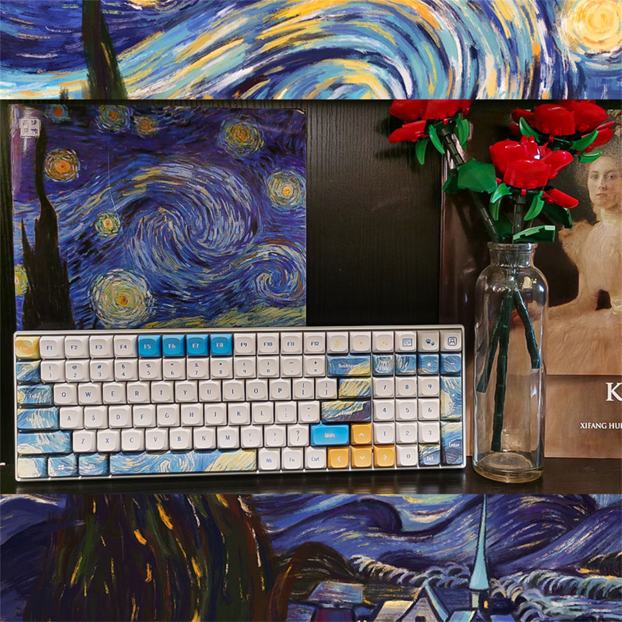 Van Gogh the Starry Night Theme Keycaps Set PBT Material - Etsy