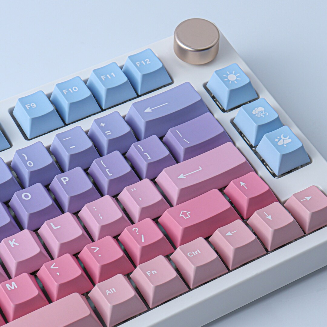 129PCS Sunset Gradient Theme Keycaps Set,cherry Profile Keycap,pbt ...
