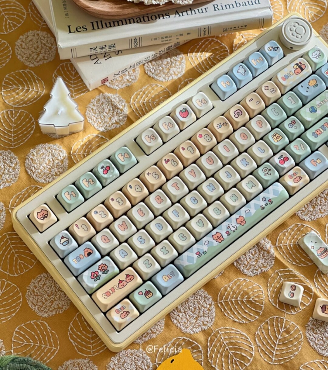 143keys Spring Outing Capybara Theme Keycap Set,foa Profile Keycap,pbt ...