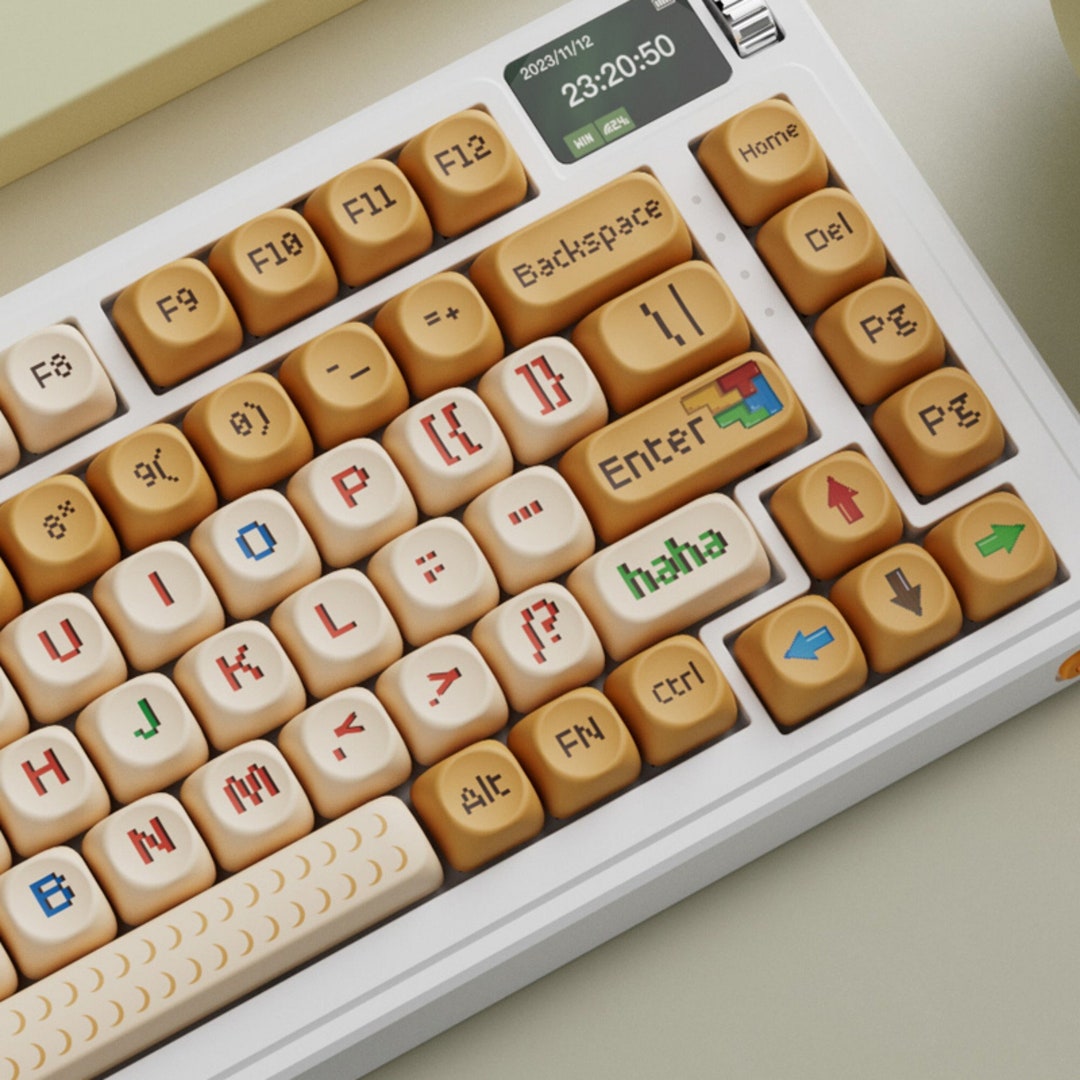 128PCS Pixel Games Theme Keycap Set,cute Keycap,pbt Keycap,moa Keycap ...