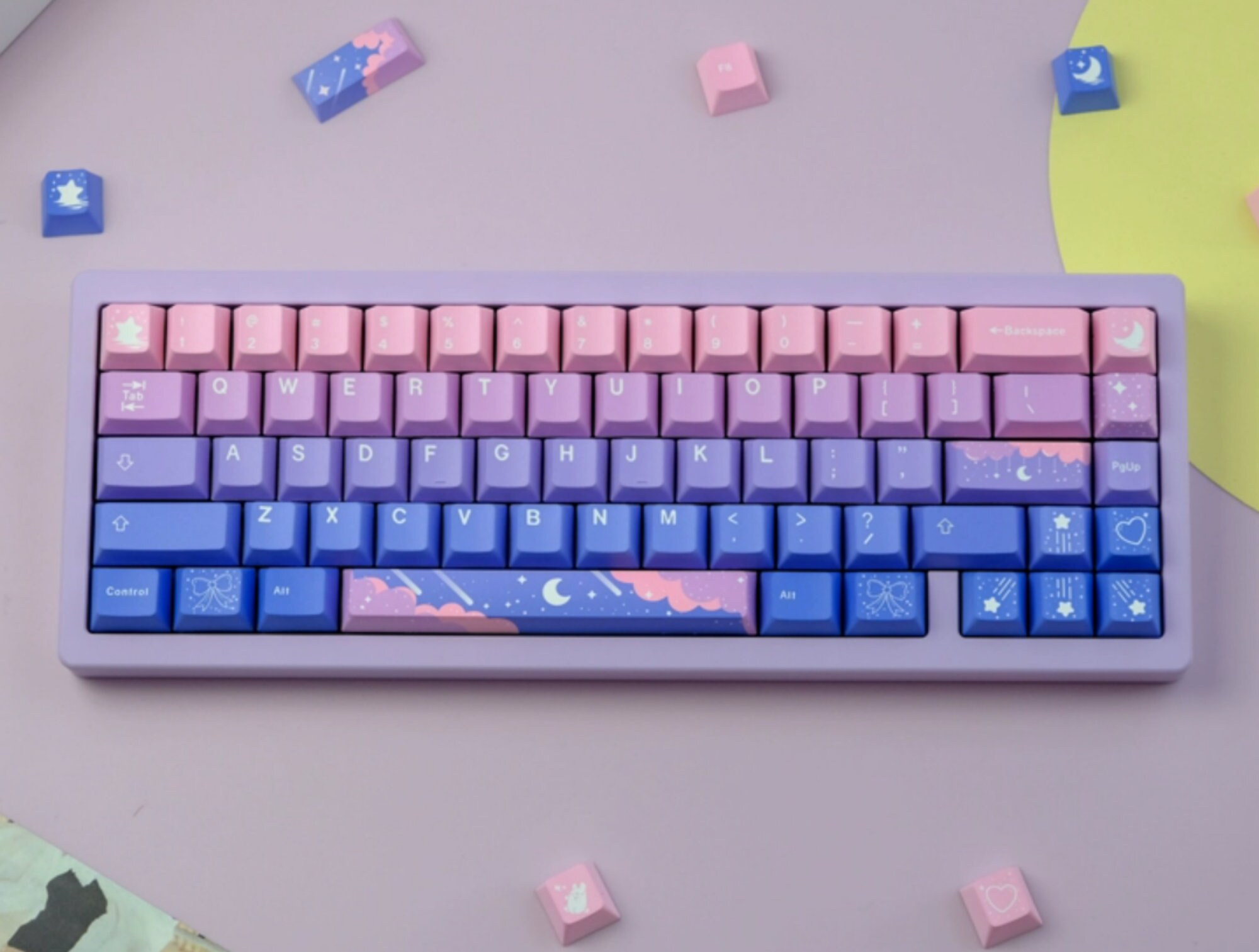 136PCS Star Moon Keycaps Setpink Girlish Keycapcute Keycap - Etsy