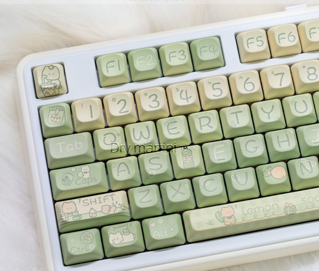 149keys Lemon Soda Theme Keycap Set,green Keycap,moc Keycap,pbt Keycap ...