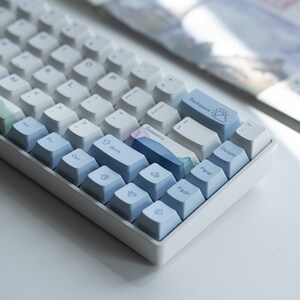 129PCS Blue Ocean Theme Keycaps Set,cute Keycap,anime Keycap,cherry ...