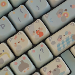 141keys Dog Team Theme Keycap Set,girlish Keycap,cute Keycap,pbt Keycap ...