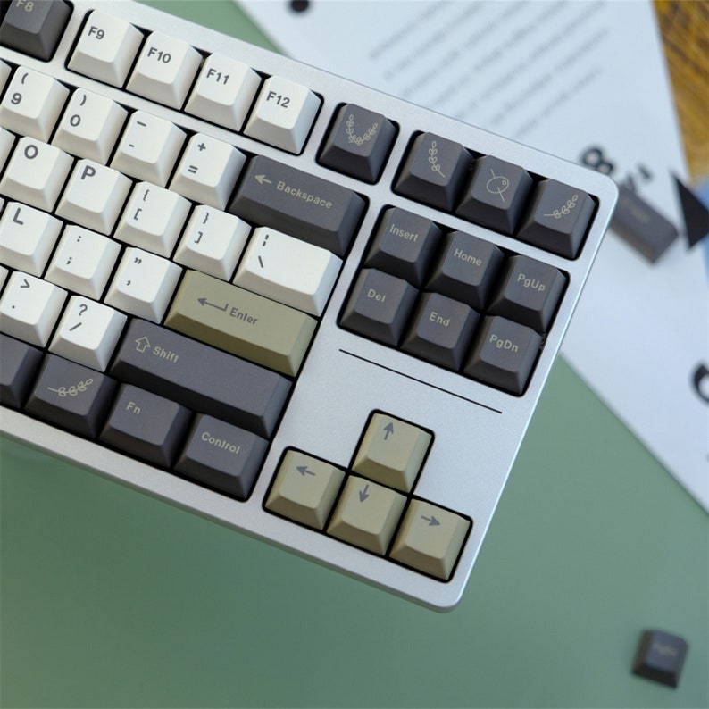 129PCS GMK Olive Theme Keycap Set,green Keycap,cherry Profile Keycap ...