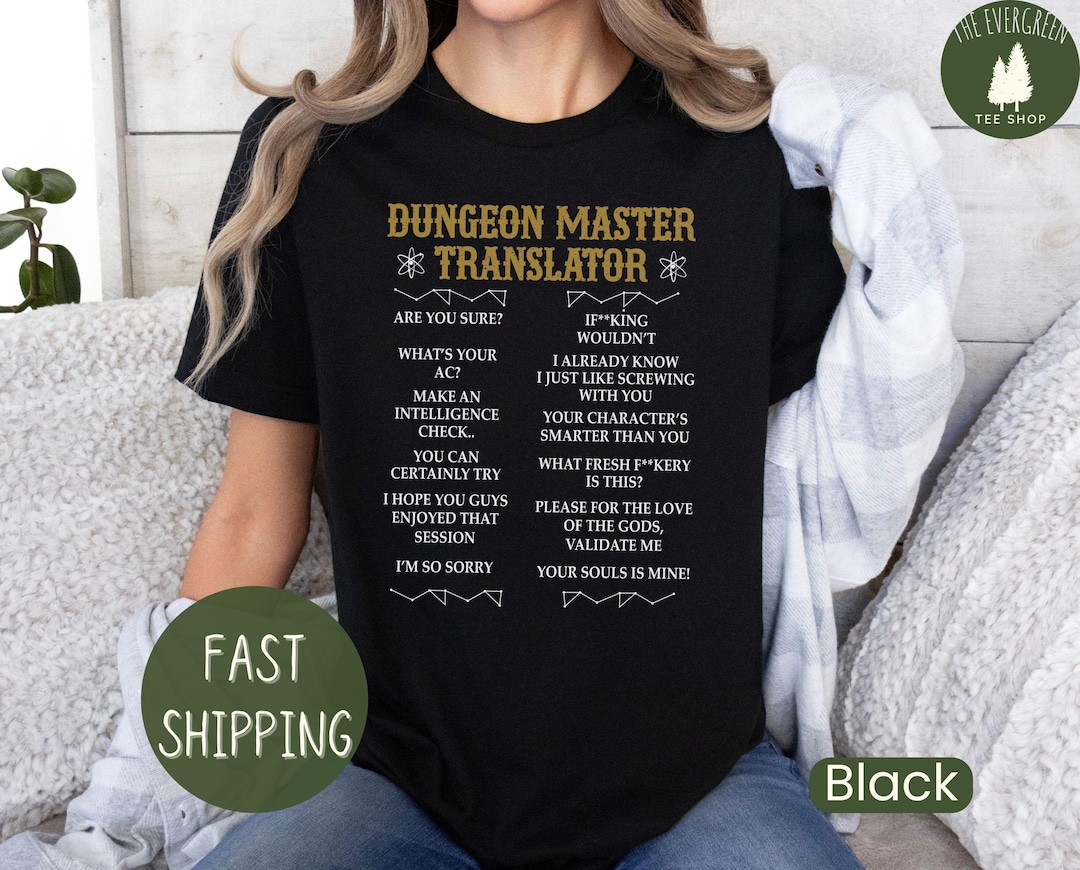 Dungeon Master Translator Shirt,dnd Shirt,dungeons and Dragons Shirt ...