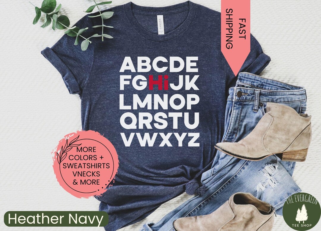 HI Alphabet-back to School Shirt,pre K Kindergarten Shirt,teacher ABC ...