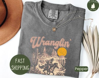 Retro Wranglin' Feral Children Raccoon 90s Western Graphic Shirt ...