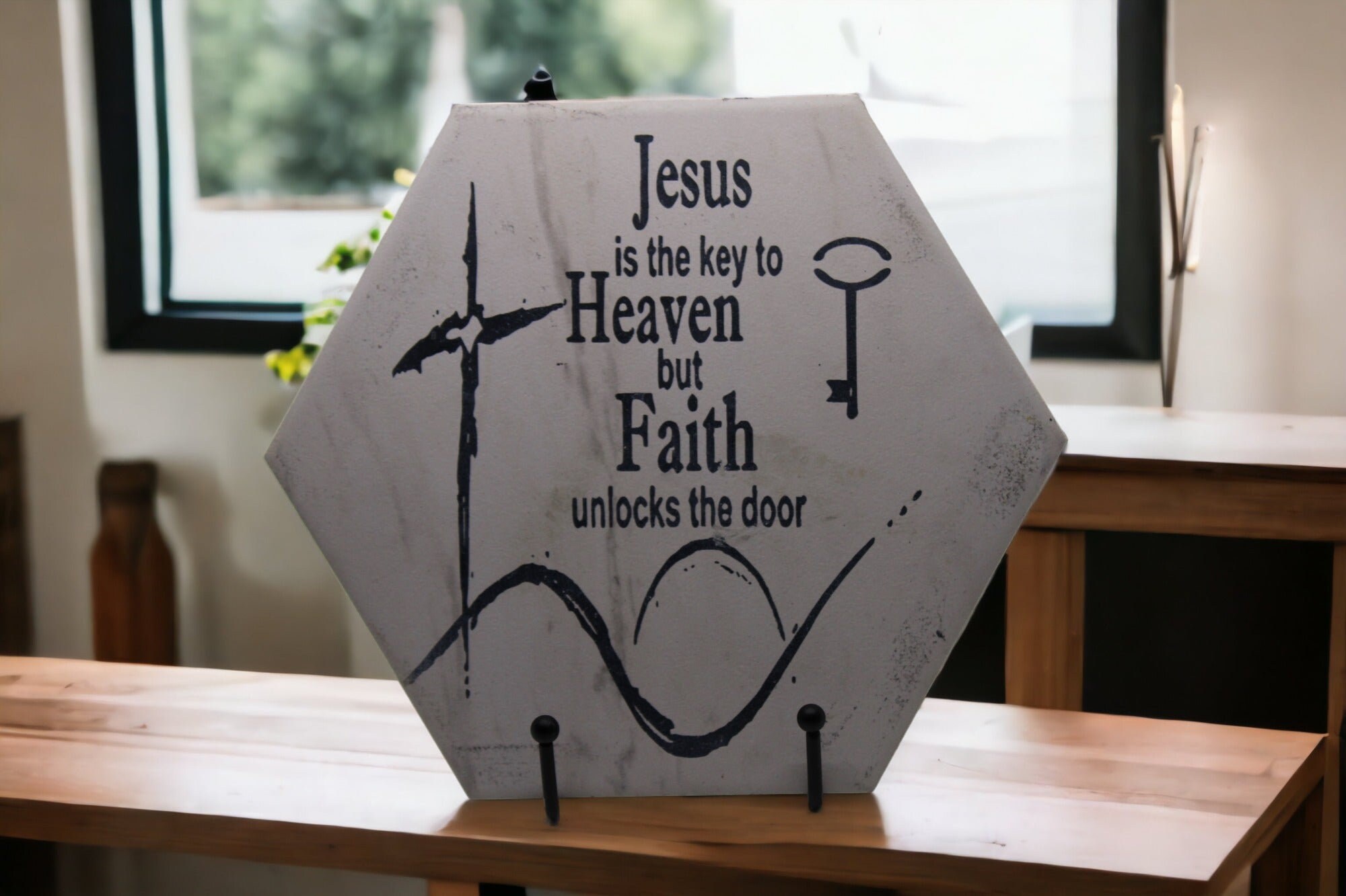 Laser Engraved Ceramic Tile W/ Stand Jesus is the Key to - Etsy
