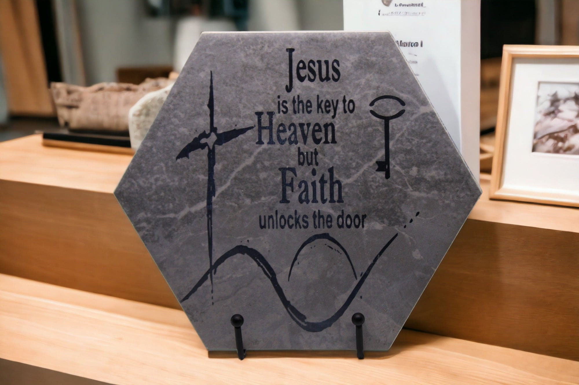 Laser Engraved Ceramic Tile W/ Stand Jesus is the Key to Heaven - Etsy