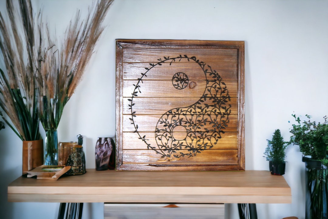 Yin Yang Laser Engraved Inset Slat Sign - Etsy