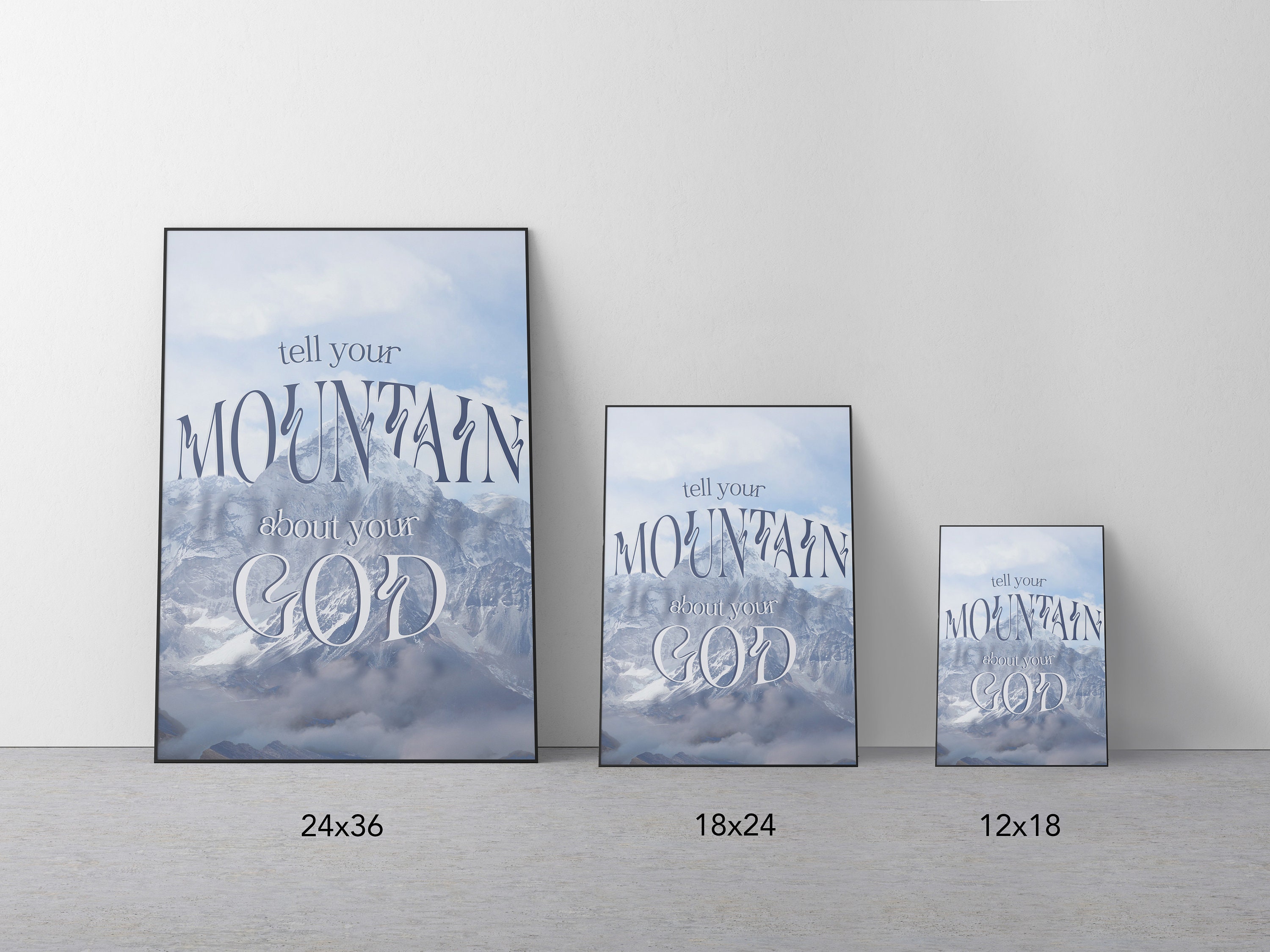 Faith Quote Tell Your Mountain Premium Matte Vertical Posters - Etsy