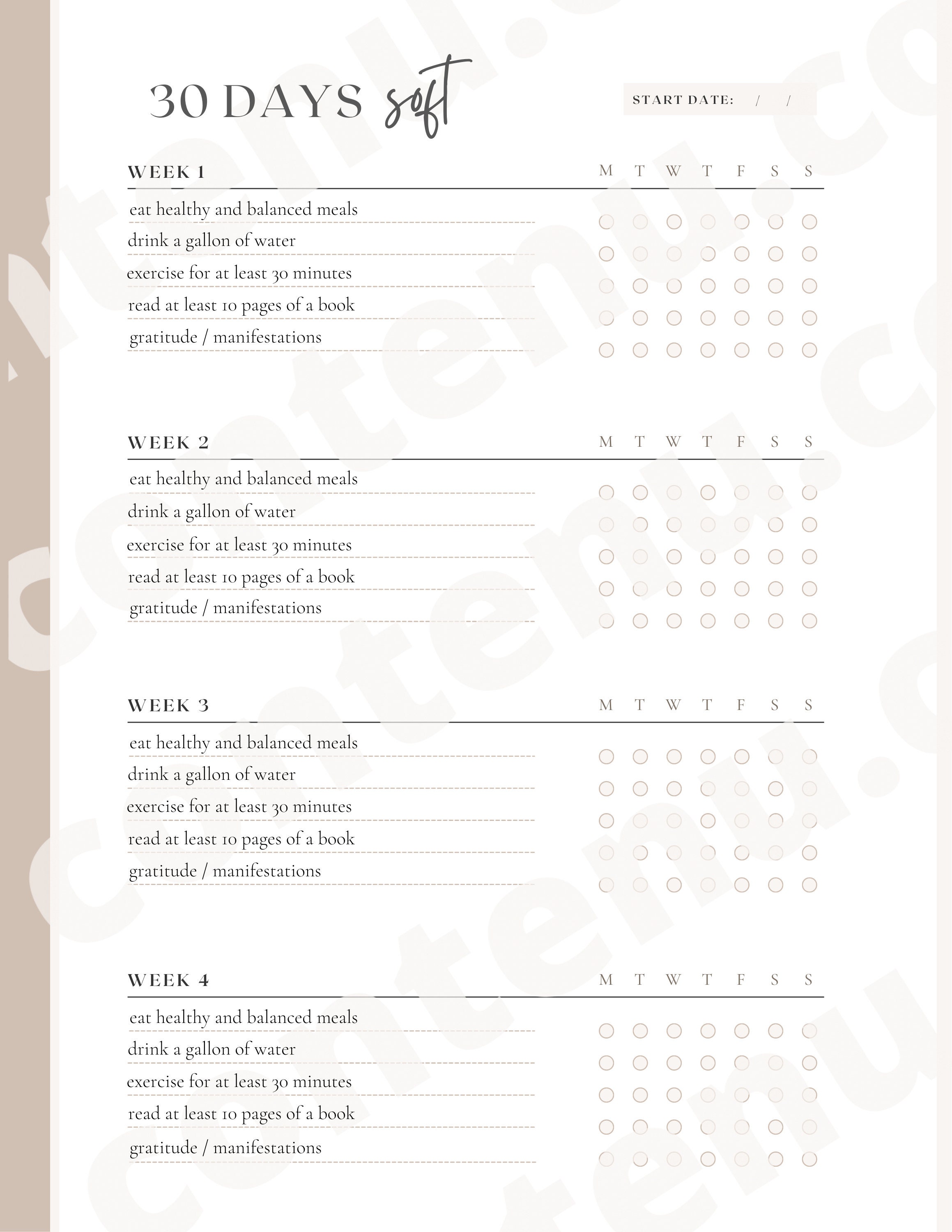 30 Days Soft Challenge, Fitness Challenge, Fitness Tracker, 75 Hard ...