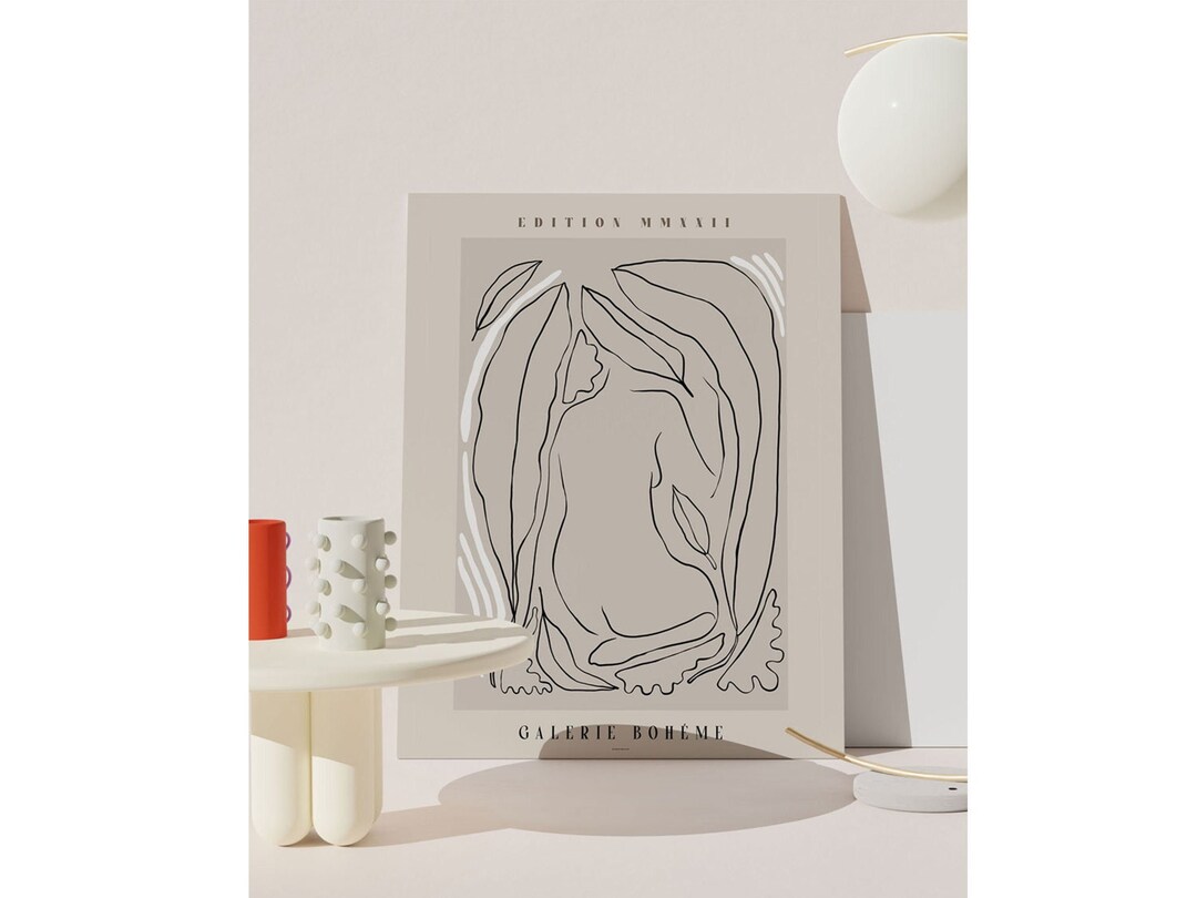 Galerie Boheme Artwork Neutral Femme Body Modern Art Print Flower Woman ...