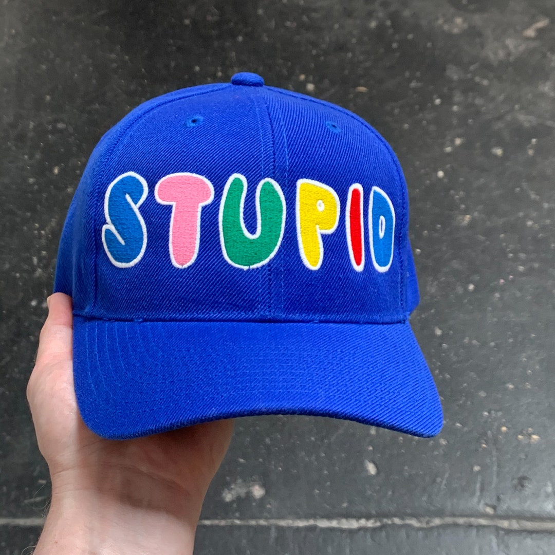 Stupid Hat Colorful Embroidered Baseball Cap - Etsy