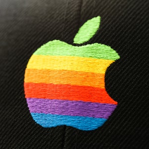 Retro Apple Computers Rainbow Logo Hat - Embroidered Baseball Cap - Etsy