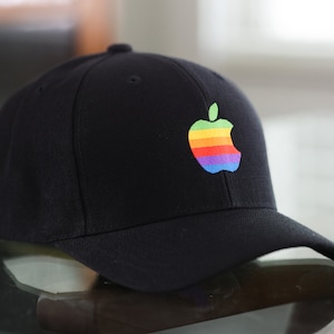 Retro Apple Computers Rainbow Logo Hat - Embroidered Baseball Cap - Etsy
