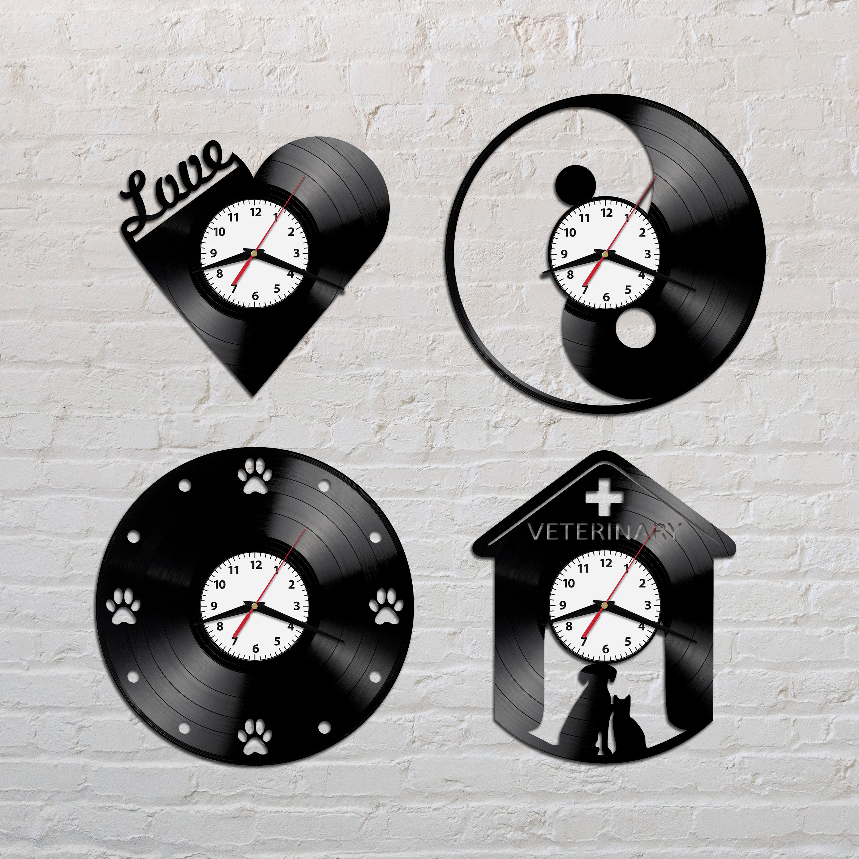 Vinyl Clock Digital Desing , Dxf Cdr Svg File Vinyl Clock, Laser ...