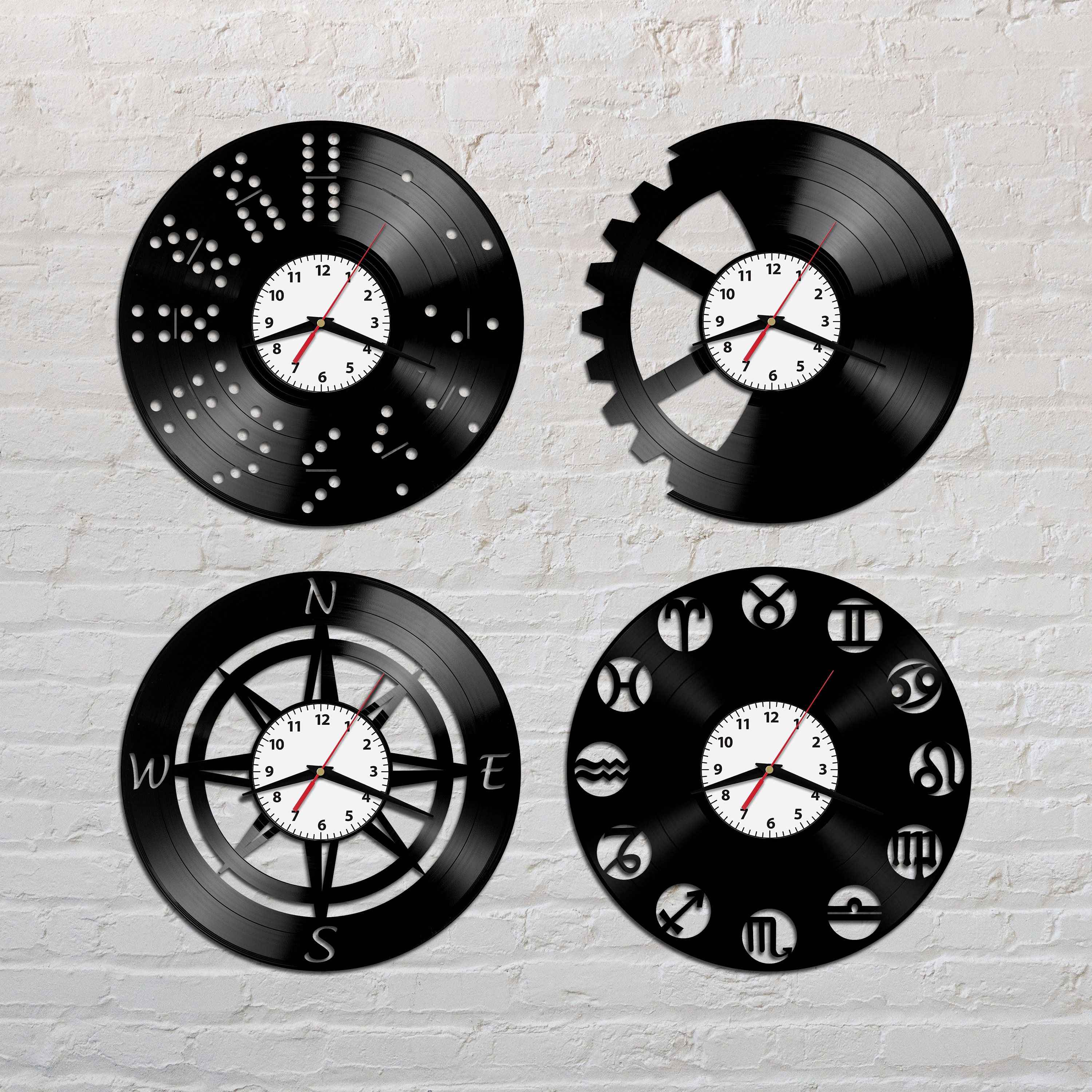 DXF CDR SVG File for Vinyl Clock, Cnc Laser Cut Vinyl Clock File ...