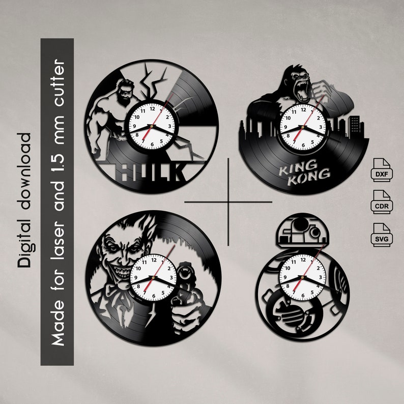 Star Wars Dxf Vinyl Clock, Digital Vector File Vinyl Clock, Cnc Vinyl ...