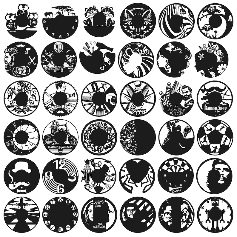 Vinyl Clock Record Vector Svg Dxf Cdr File for Cnc Laser Cutter ...