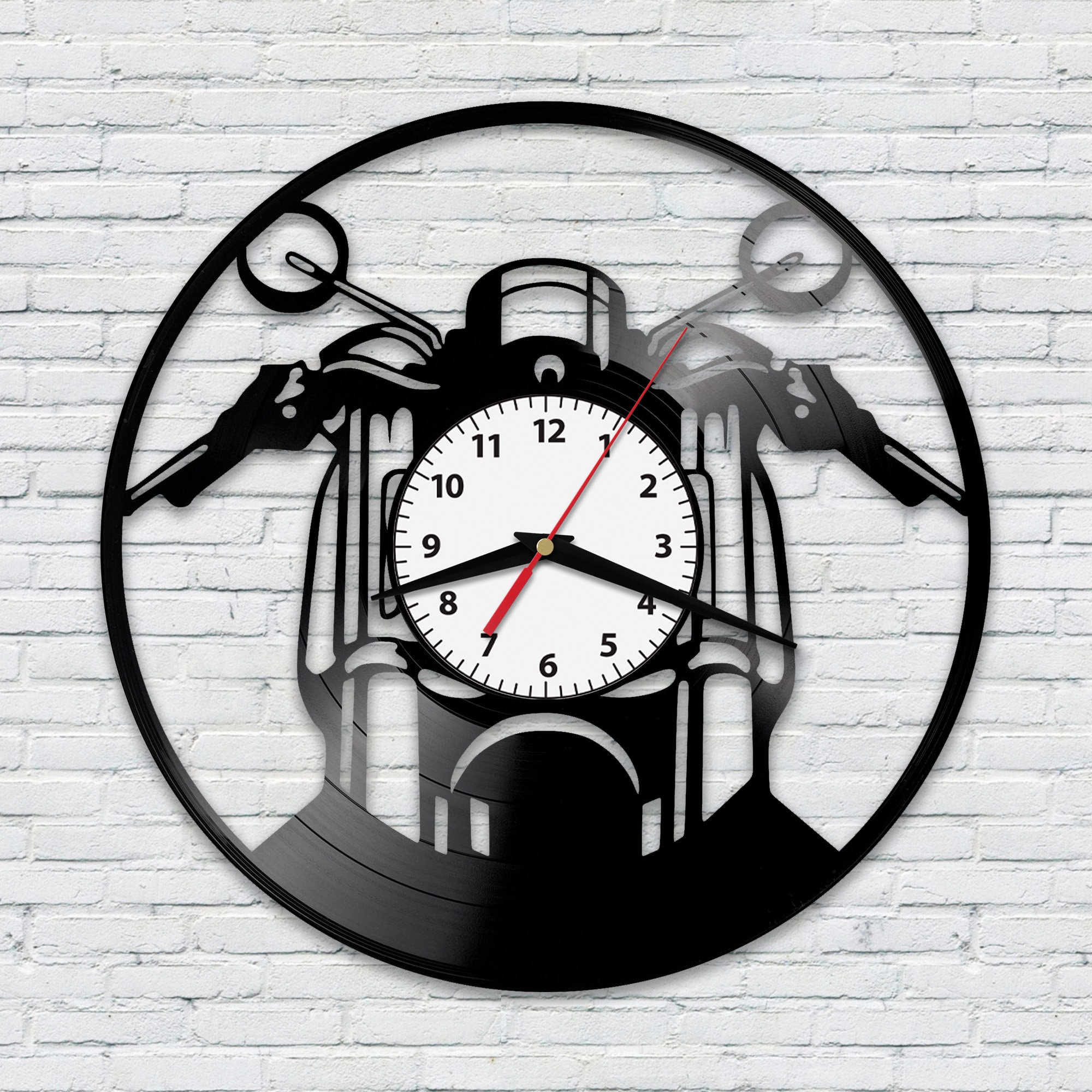 Motorcyclevector Vinyl Clock Digital File, Dxf / Cdr / Svg Cutter Cnc ...