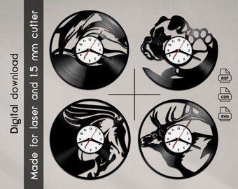DXF CDR SVG File for Vinyl Clock Cnc Laser Cut Vinyl Clock - Etsy