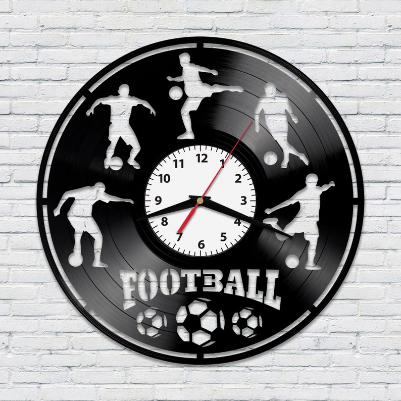 Football Vinyl Clock, Cnc Laser Cut File, Gym Cdr Dxf Svg Cutter Vector ...