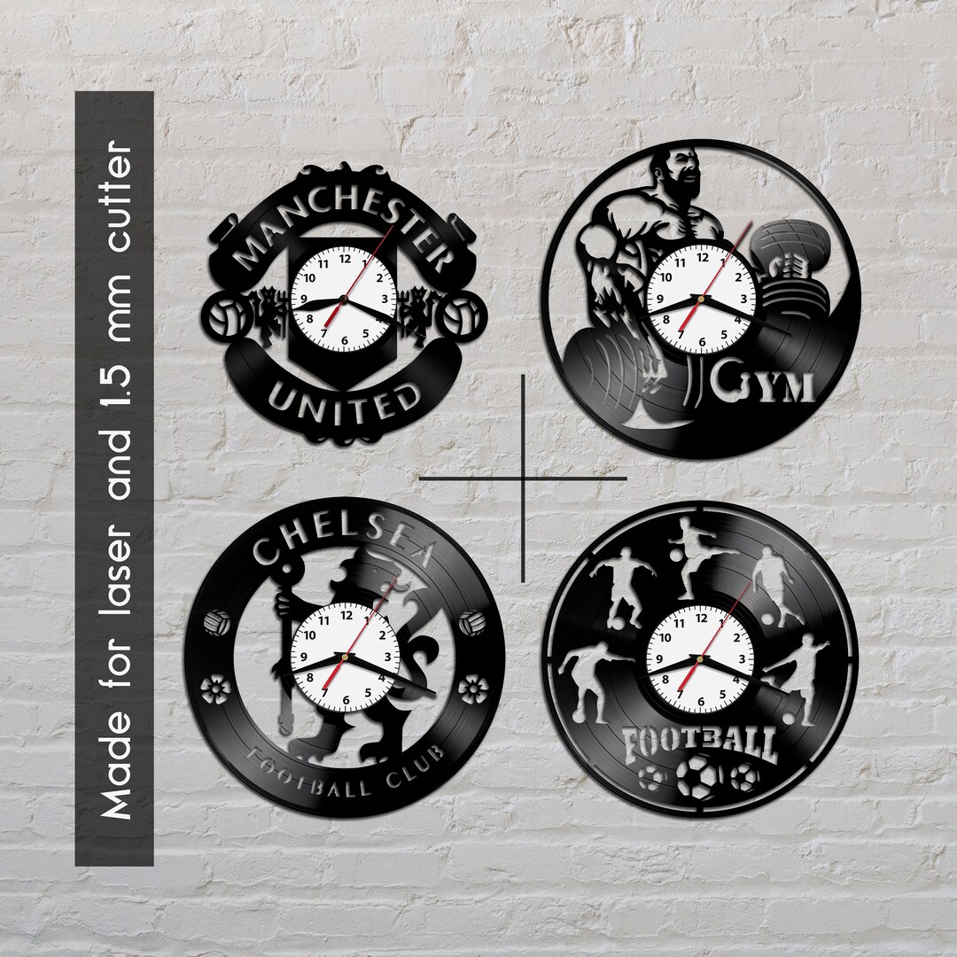 Football Vinyl Clock Cnc Laser Cut File Gym Cdr Dxf Svg - Etsy