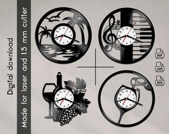 DXF CDR SVG File for Vinyl Clock Cnc Laser Cut Vinyl Clock - Etsy
