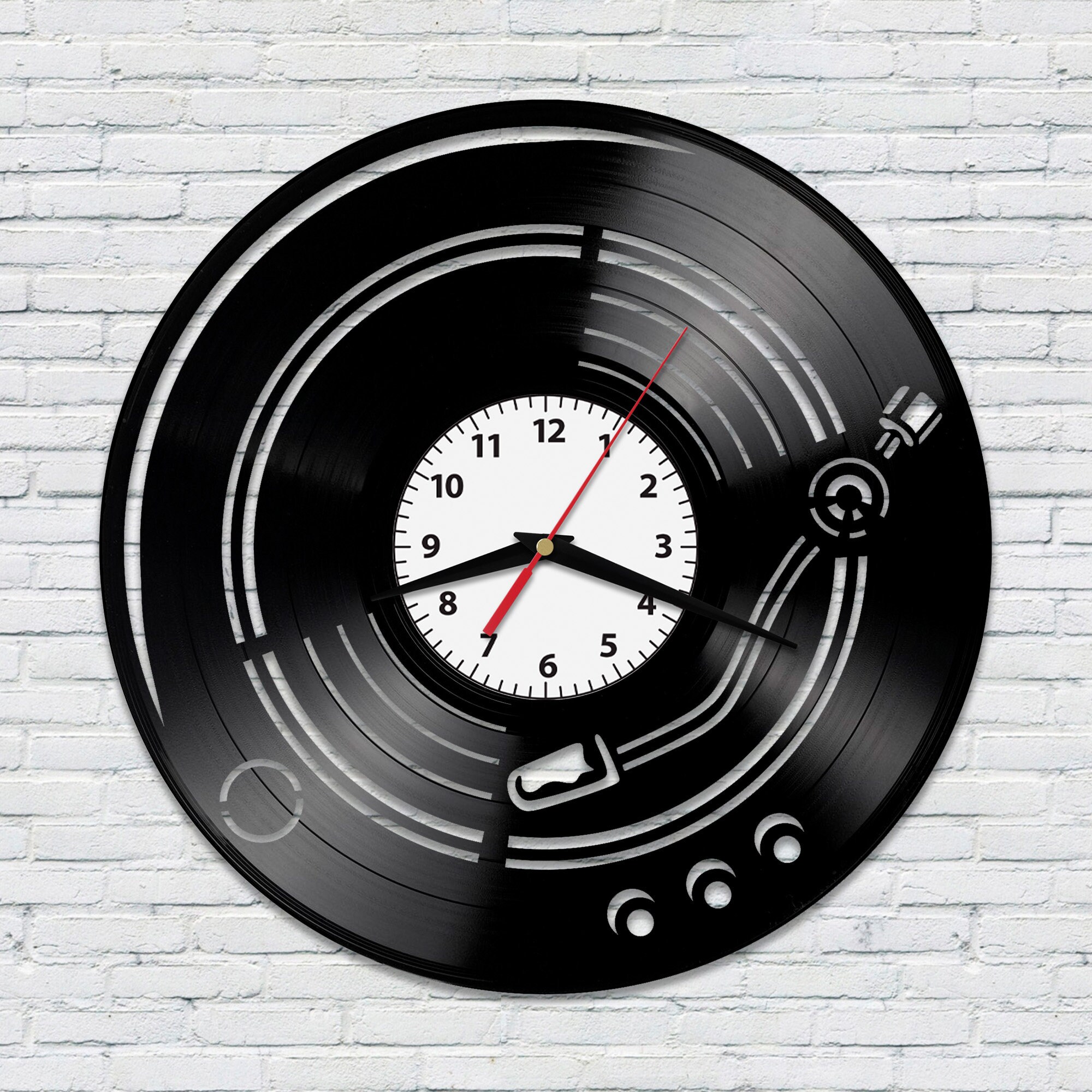 Digital Cnc Desing for Vinyl Clock, Dxf Cdr Svg File Vinyl Clock, Laser ...