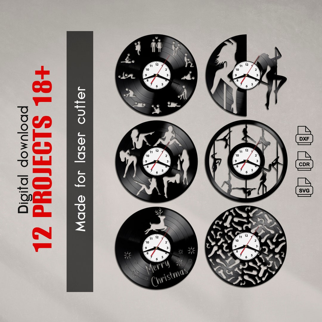 Kamasutra Vinyl Clock Template – Laser Cut CNC File (svg Dxf Cdr ...