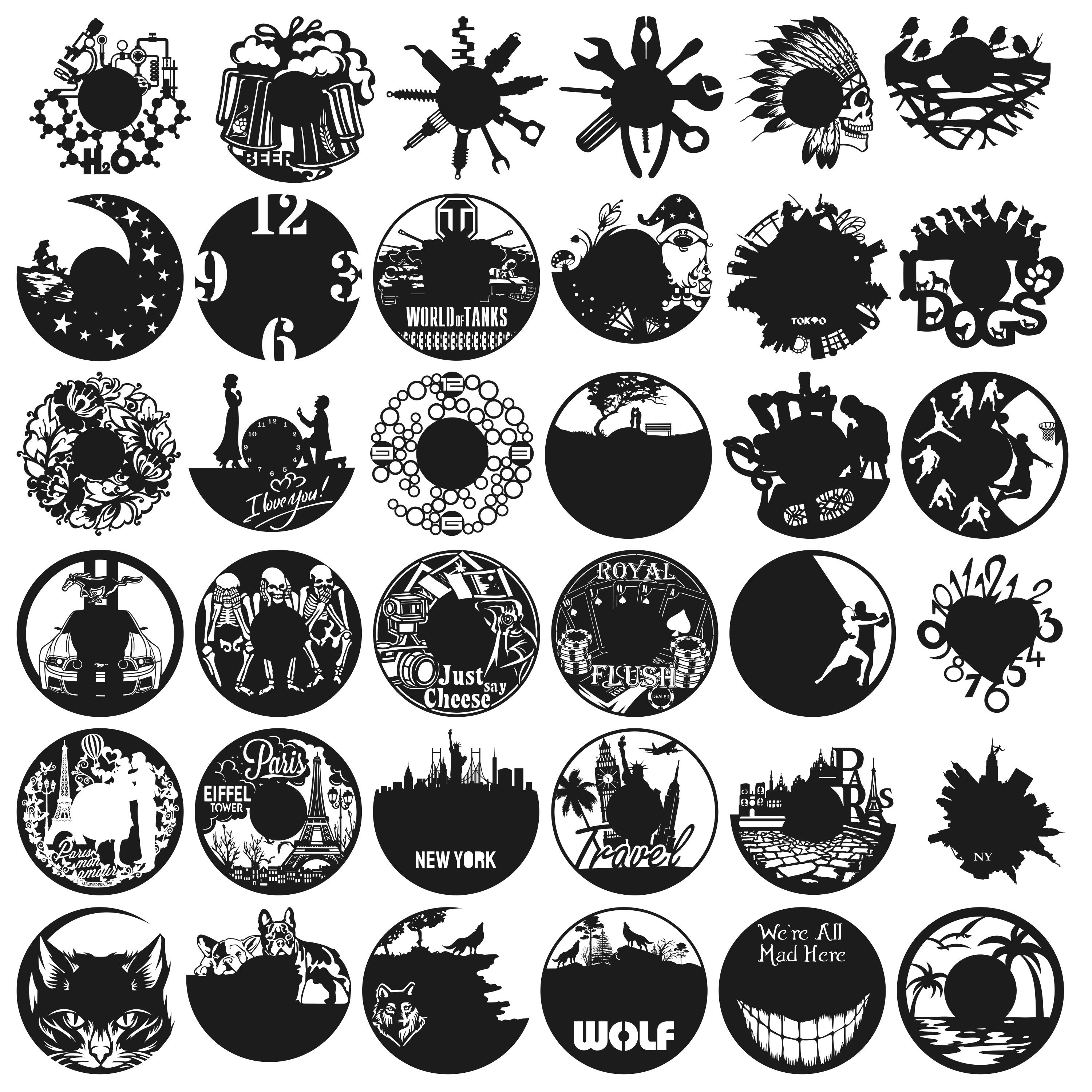 Vinyl Clock Record Template – CNC Laser Cut File for Vinyl Wall Clock ...