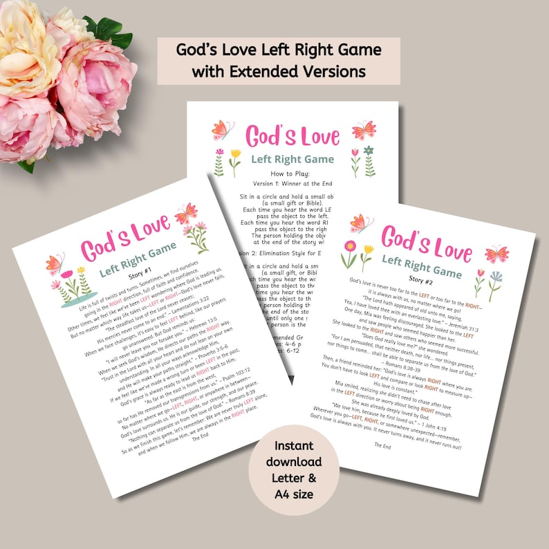 Women's Ministry Right Left Game, Youth Group Bible Game, Pass the Gift ...