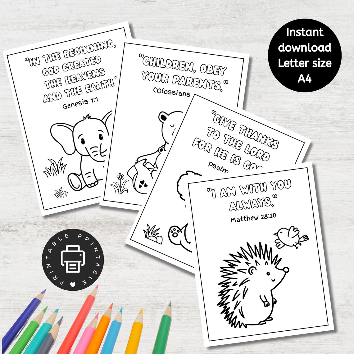 Preschool Bible Verse Coloring, Sunday School Craft, Printable ...