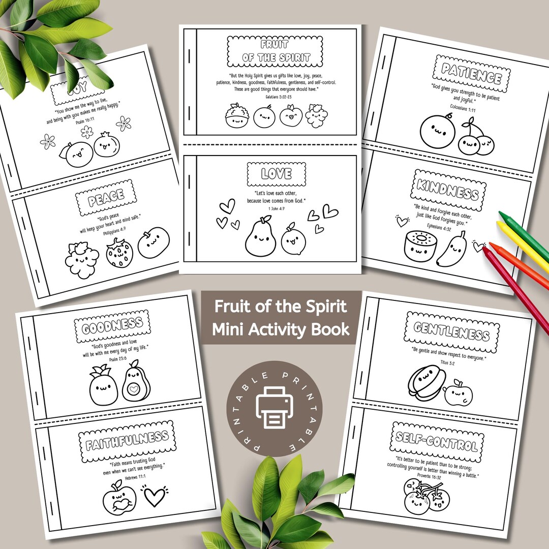 Fruit of the Spirit Coloring Book, Sunday School Activity, PDF ...