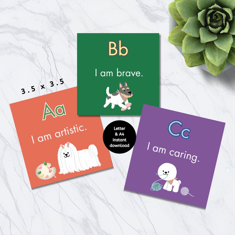 Preschool Affirmation, Alphabet Affirmation Cards, Alphabet Flash Cards ...