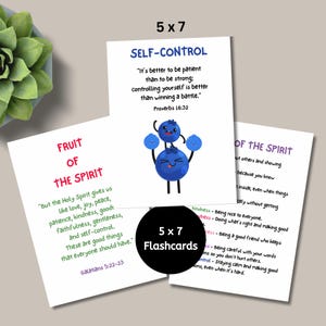 Fruit of the Spirit Flashcards, Bible Verse Cards for Kids, Digital ...