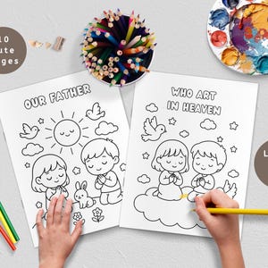 Lord's Prayer Coloring Pages, Our Father Activity for Kids, Sunday ...