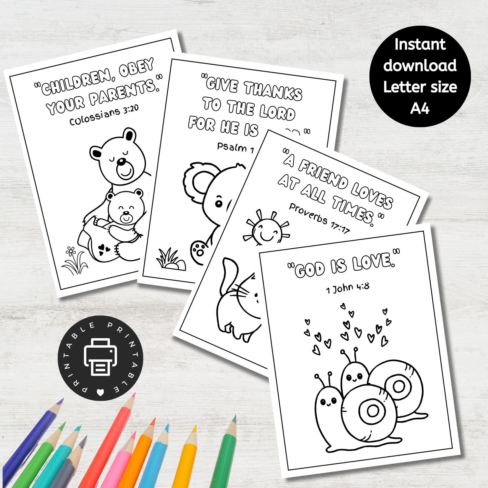 Printable Bible Verse Coloring Pages for Preschool and Kindergarten ...