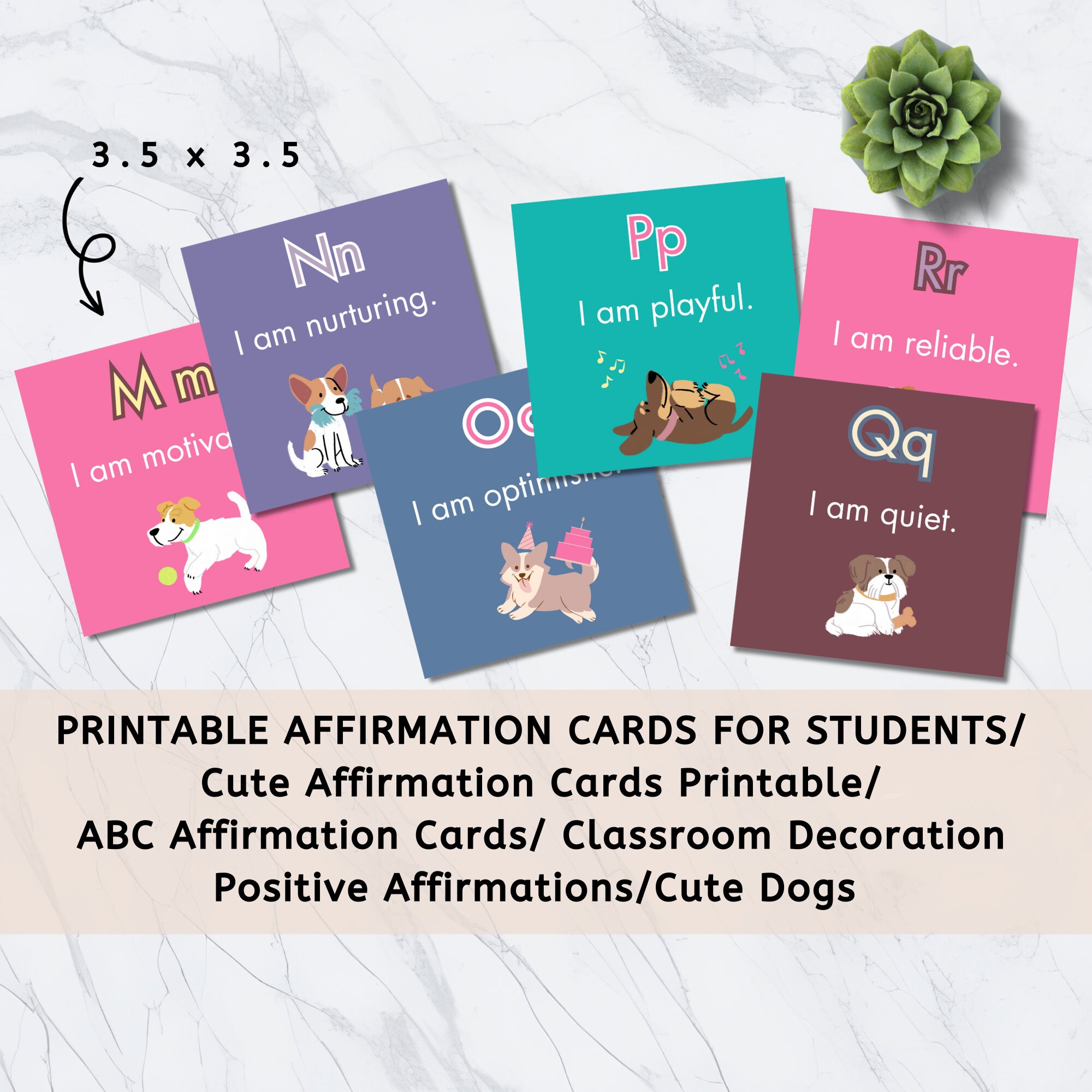Alphabet Affirmation Cards, Printable ABC Flash Cards Preschoolers PDF ...