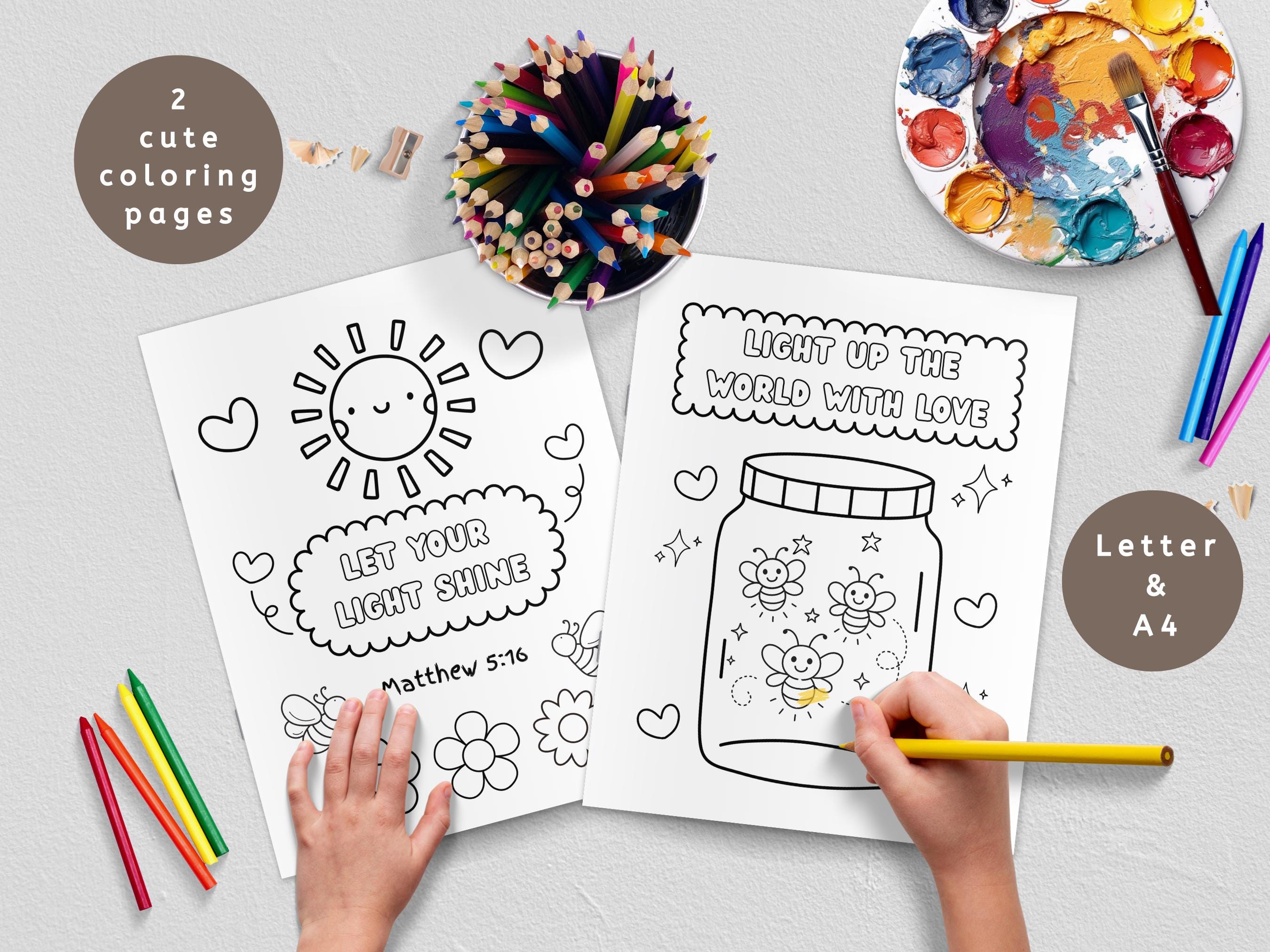 Matthew 5:16 Lesson for Toddlers, Christian Coloring Pages and Torch ...