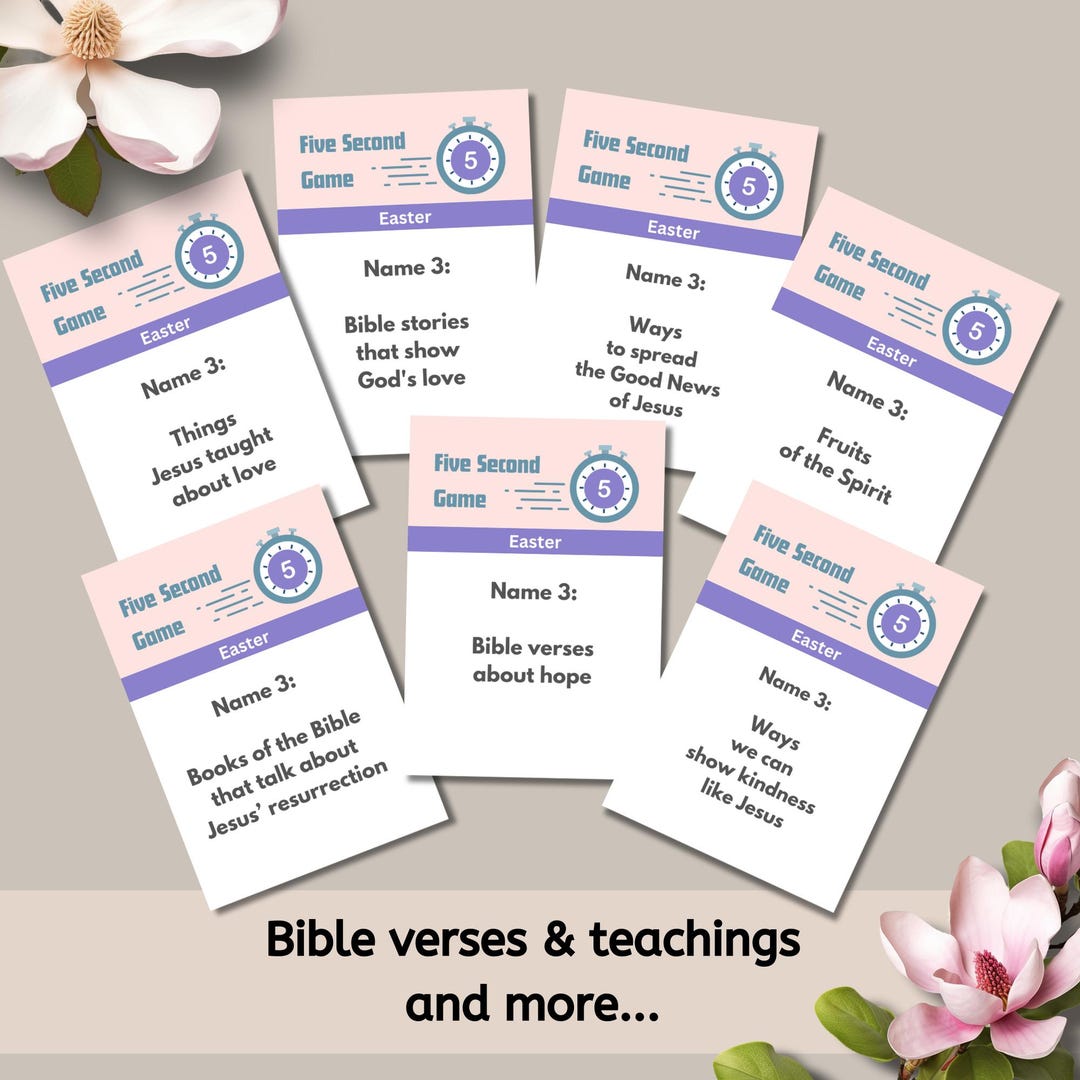 5 Second Bible Game, Fun Trivia for Church and Family, Printable PDF - Etsy