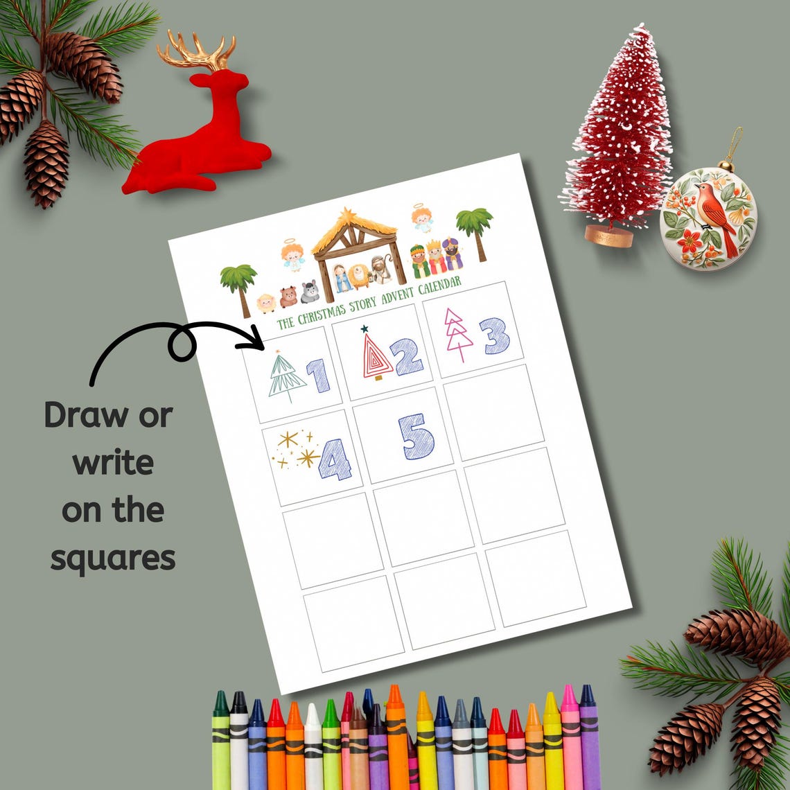 Catholic Interactive Nativity Advent Calendar, Printable Christmas ...