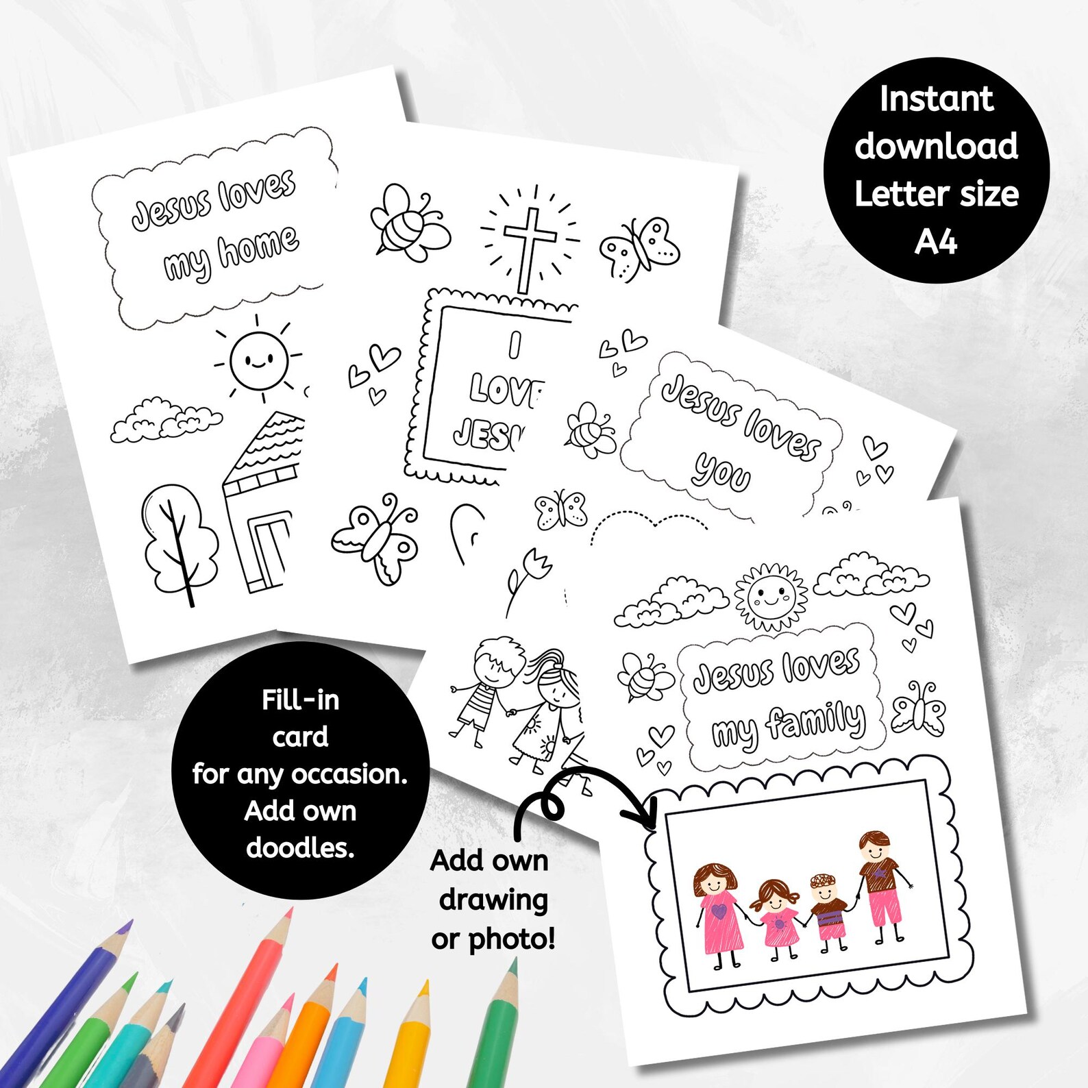 Jesus Loves Me Preschool Bible Coloring Pages, Sunday School Activity ...